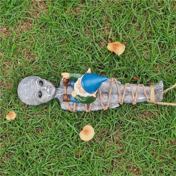 Accents | Garden Gnomes With Alien Figurine Polyresin Naughty Gnome ...